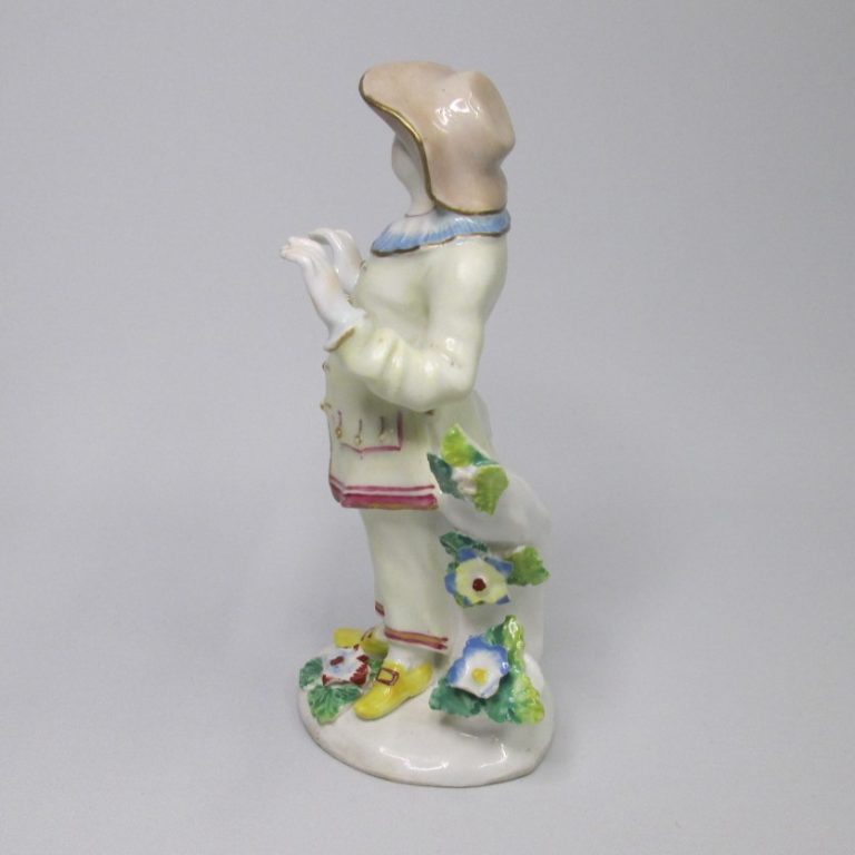 A rare Bow porcelain figure of Pierrot or Pedrolino. From the Commedia ...
