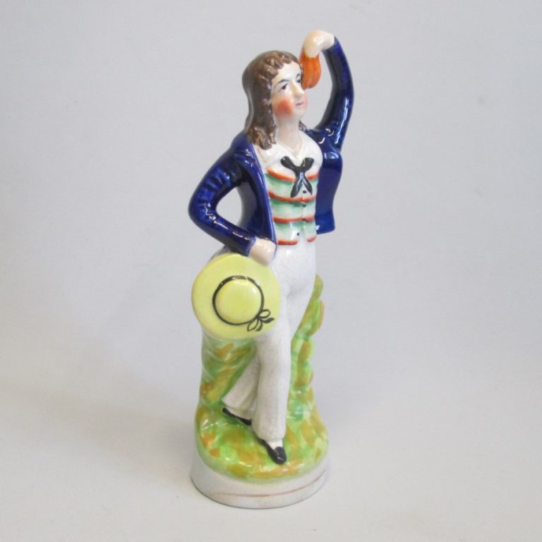 A Victorian Staffordshire portrait figure of the actor Thomas Potter ...